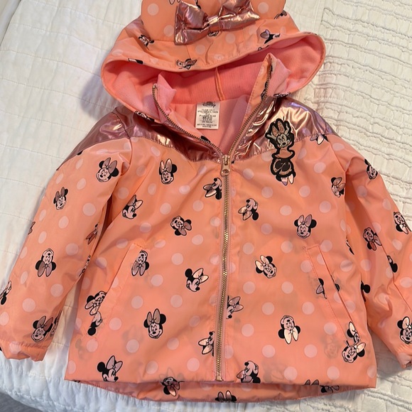 Disney | Jackets & Coats | Disney Minnie Mouse Fleece Rain Jacket ...